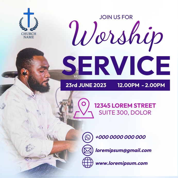 Plantilla de Church worship service | PosterMyWall