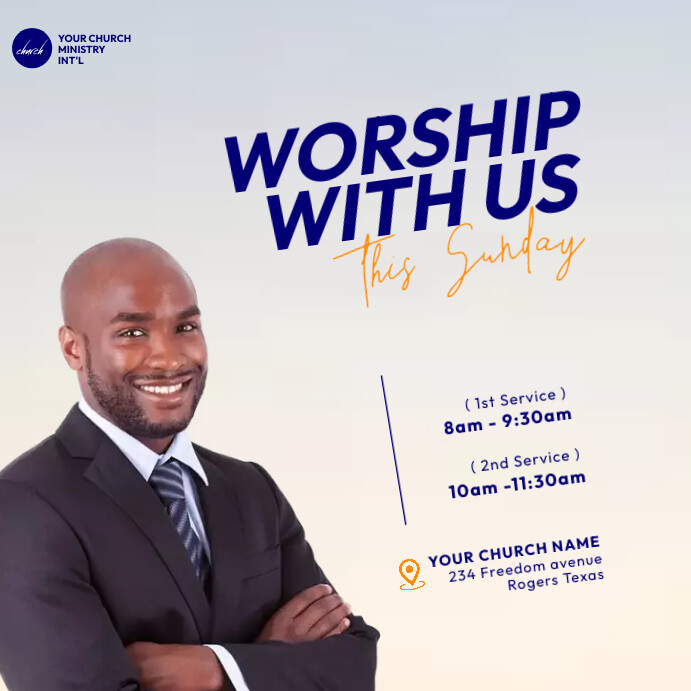 Church worship service flyer Templat | PosterMyWall
