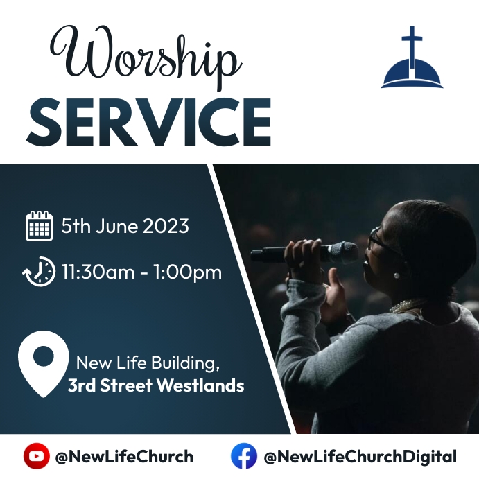 Copy of church worship service flyer | PosterMyWall