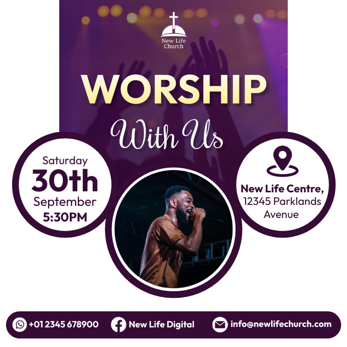Modèle Church worship service flyer template design | PosterMyWall