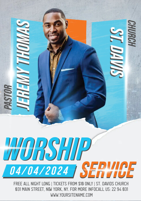 Plantilla de Church Worship Service Flyer Template | PosterMyWall