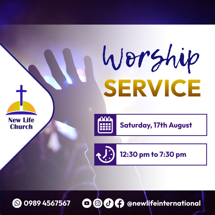 Copy of Church worship service instagram flyer | PosterMyWall
