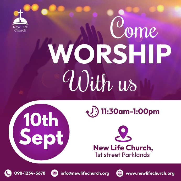 Plantilla de Church worship service template | PosterMyWall