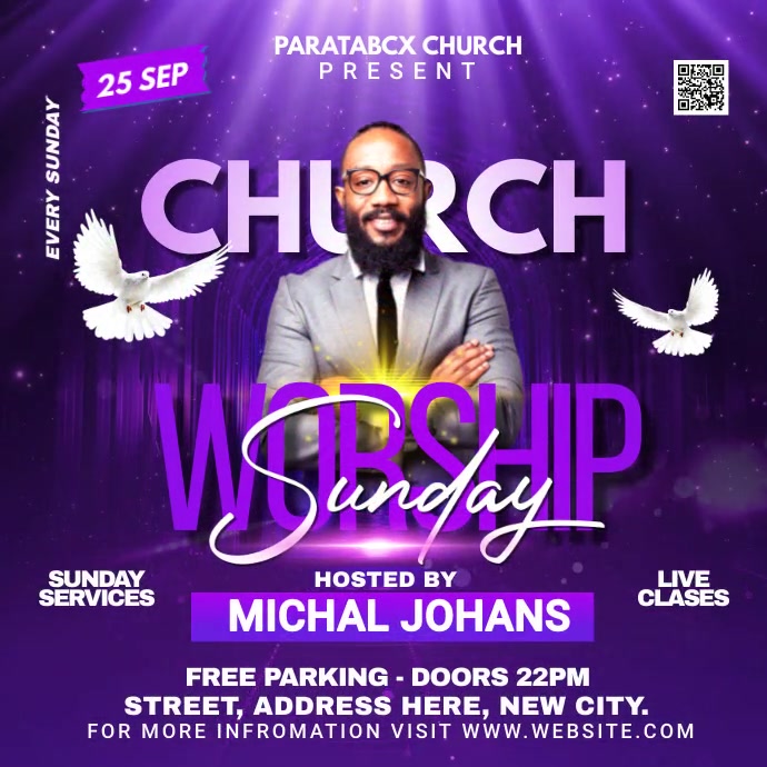 Church Worship Sunday Ad Template | PosterMyWall