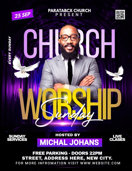 Copy of Church Worship Sunday Ad | PosterMyWall
