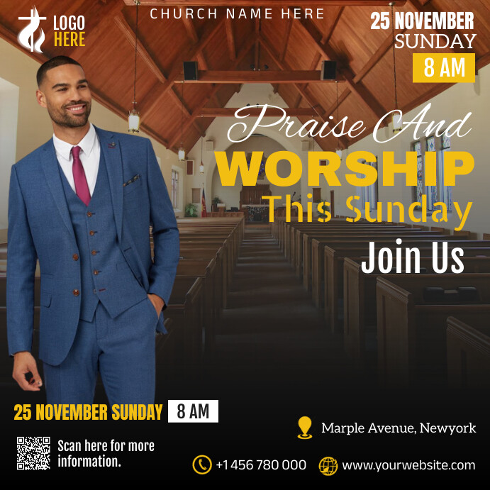 CHURCH WORSHIP SUNDAY POSTERS Template | PosterMyWall