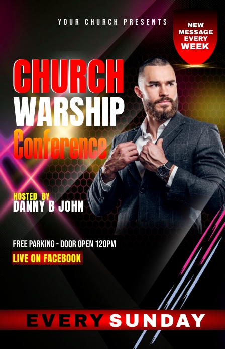 church worship sunday service ad Template | PosterMyWall