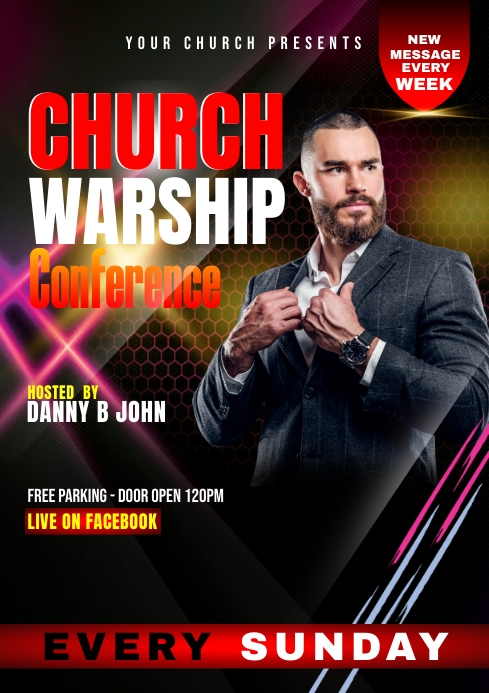 church worship sunday service ad Template | PosterMyWall