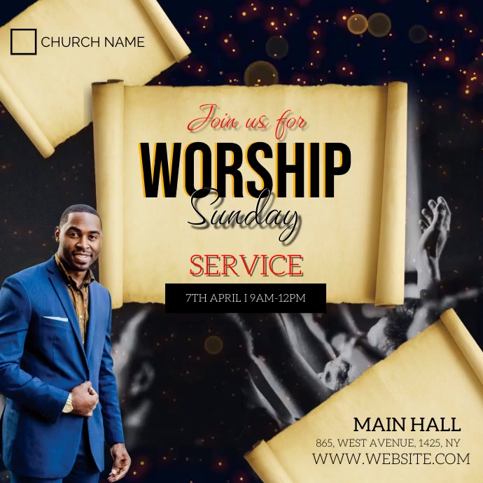 church worship sunday service เทมเพลต | PosterMyWall