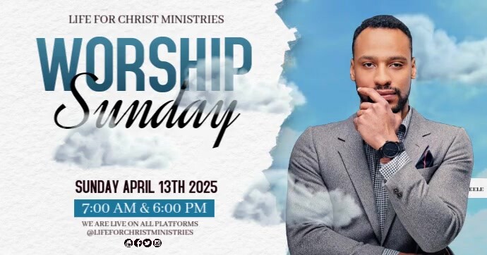 Копия Church Worship Sunday Service Design template | PosterMyWall