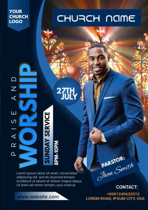 Church Worship Sunday Service Template | PosterMyWall
