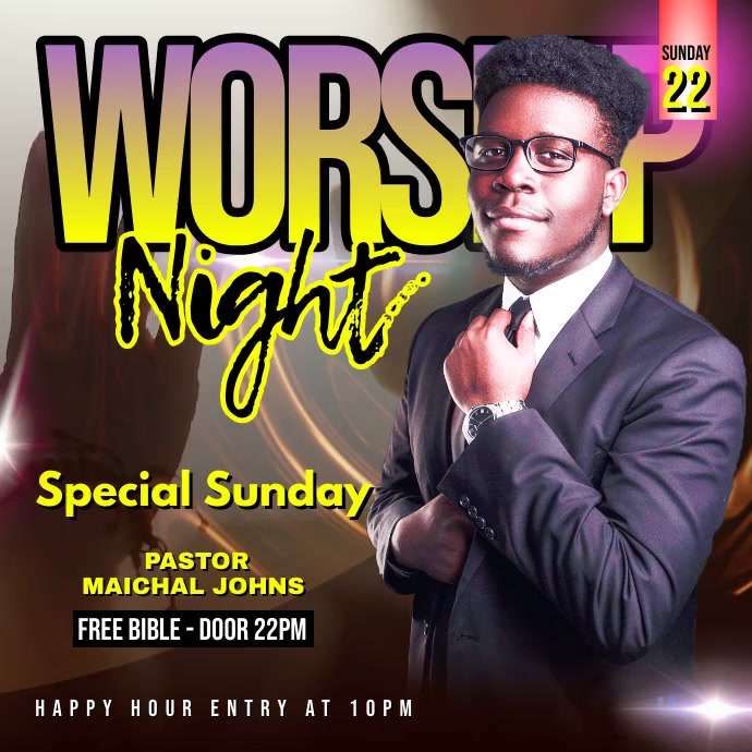 church worship video flyer Template | PosterMyWall