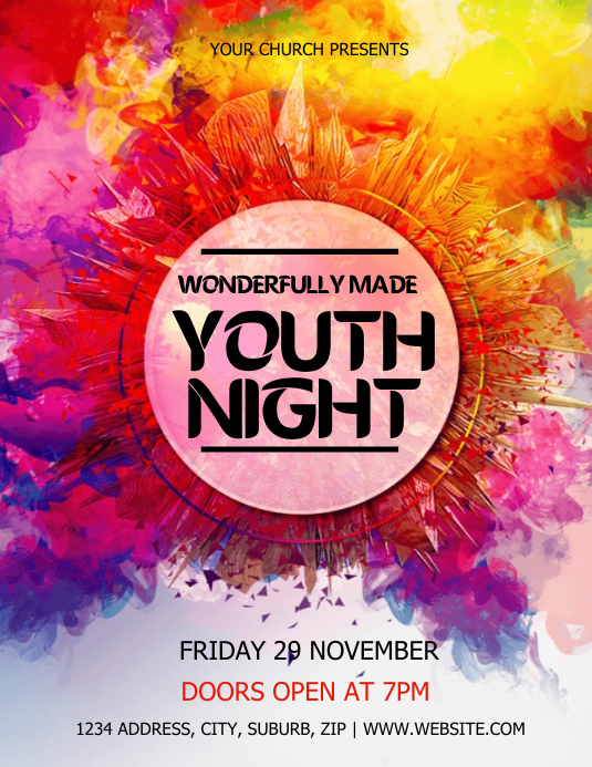 Salinan Church Youth Night Event Flyer Template PosterMyWall Salinan Church Youth Night Event Flyer Template PosterMyWall