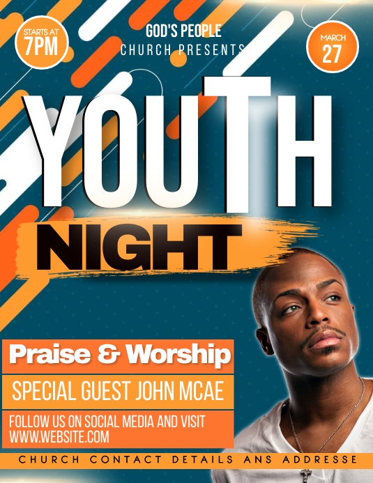 Church YOUTH revival service design template | PosterMyWall