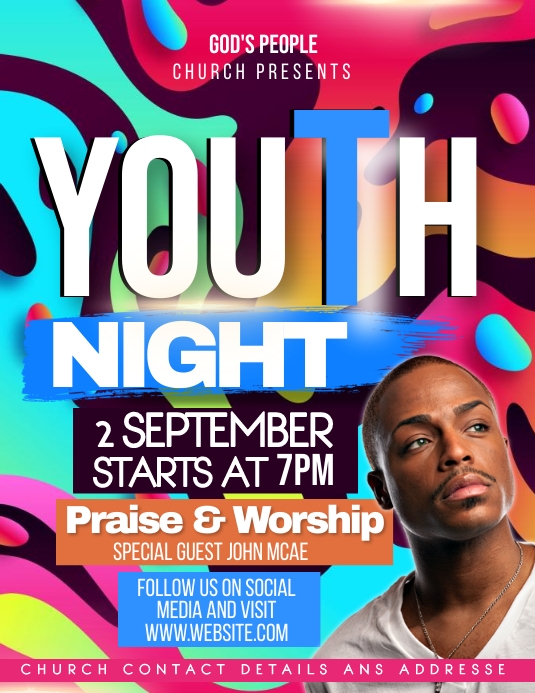 Copy of Church YOUTH revival service design template | PosterMyWall