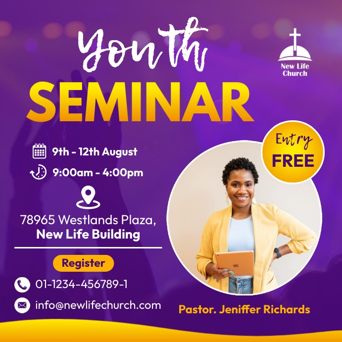 church youth seminar flyer Template | PosterMyWall