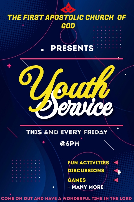 Church Youth Service Poster Template | PosterMyWall