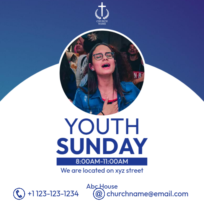 Church Youth Sunday flyer Template | PosterMyWall