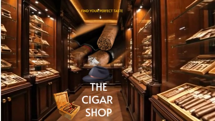 Cigar Shop video display background 16:9 Template | PosterMyWall