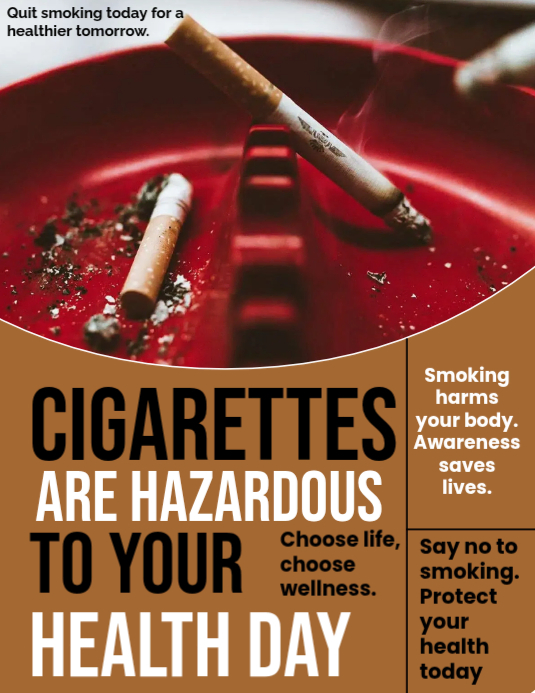 Cigarettes are Hazardous to Your Health Day Template | PosterMyWall