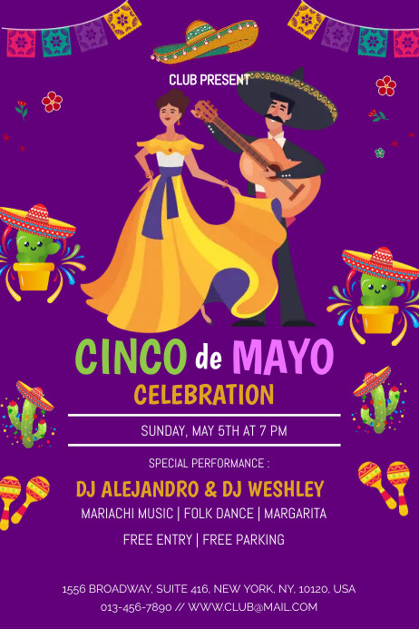 Cinco De Mayo Celebration Posters Template | PosterMyWall