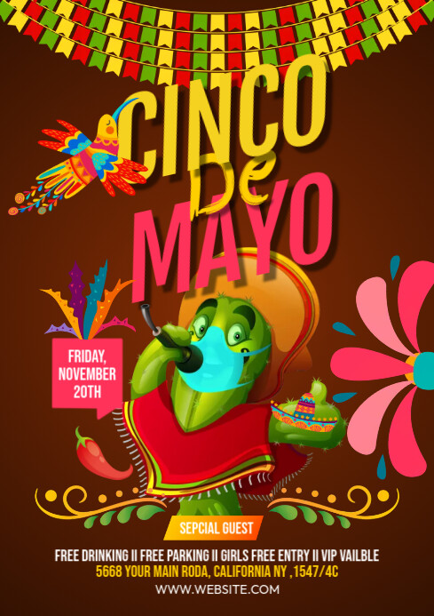 Plantilla de Cinco de Mayo Flyer | PosterMyWall