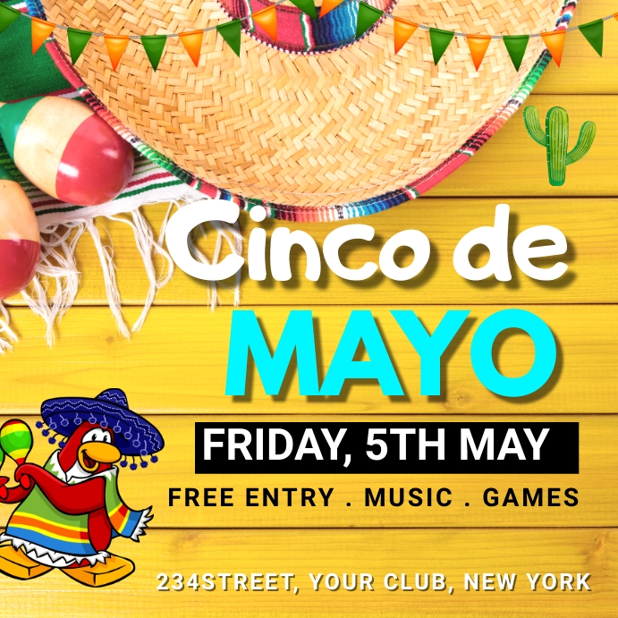 Plantilla de cinco de mayo flyers, cinco de mayo | PosterMyWall