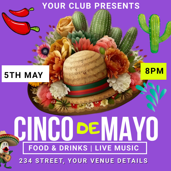 cinco de mayo flyers, cinco de mayo Template | PosterMyWall