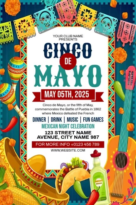 Cinco De Mayo Invitation Template | PosterMyWall