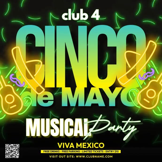 Cinco de Mayo Musical Party Template | PosterMyWall