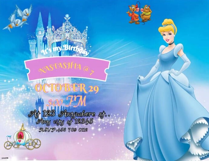 Cinderella | Birthday Invitation Template | PosterMyWall