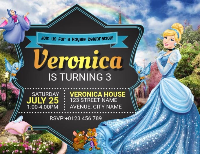 Cinderella Birthday Invitation Template | PosterMyWall