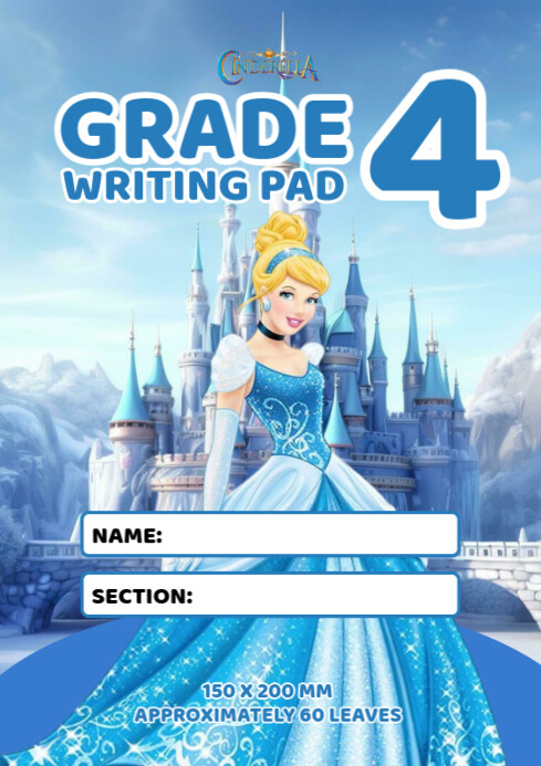 Copy of Cinderella Grade 4 Writing Pad Cover Template | PosterMyWall