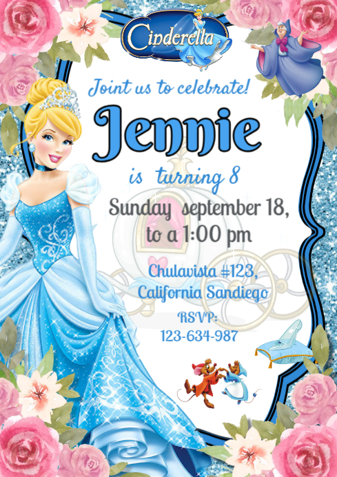 cinderella invitation Template | PosterMyWall