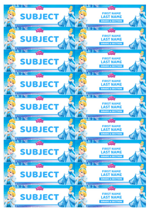 Cinderella Name Label Sticker Template | PosterMyWall