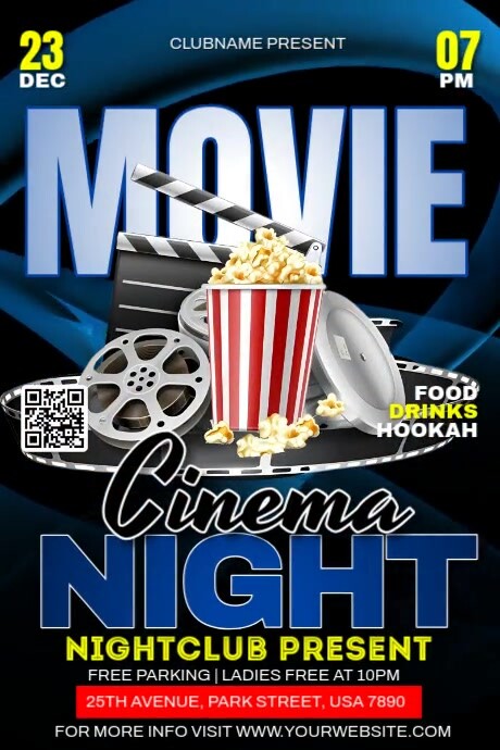 Cinema Movie Night Ads Template | PosterMyWall