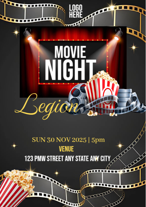 Cinema movie night party flyer Template | PosterMyWall