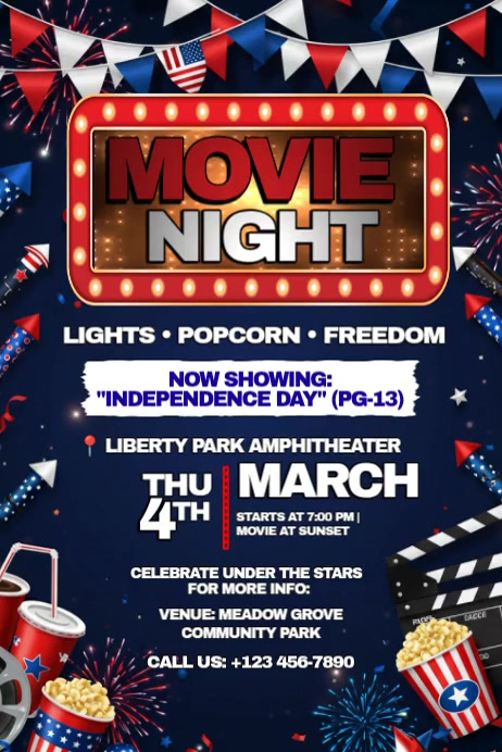 Cinema Night Event Promo Video Template | PosterMyWall