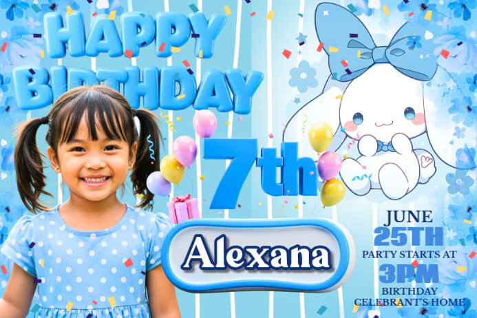 Modèle Cinnamoroll Birthday Template | PosterMyWall