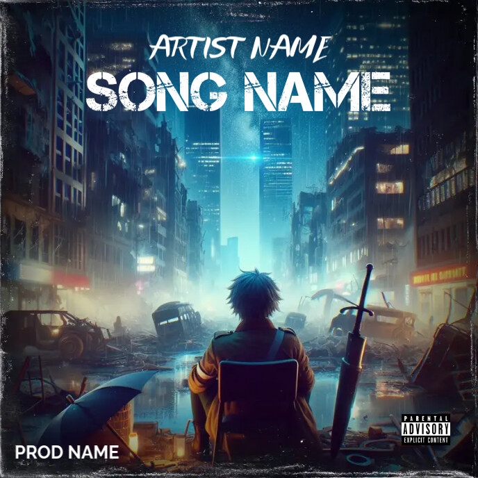 City destroyed cover art Template | PosterMyWall