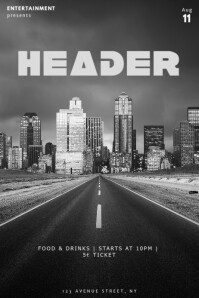 Black and white Music event flyer Template | PosterMyWall