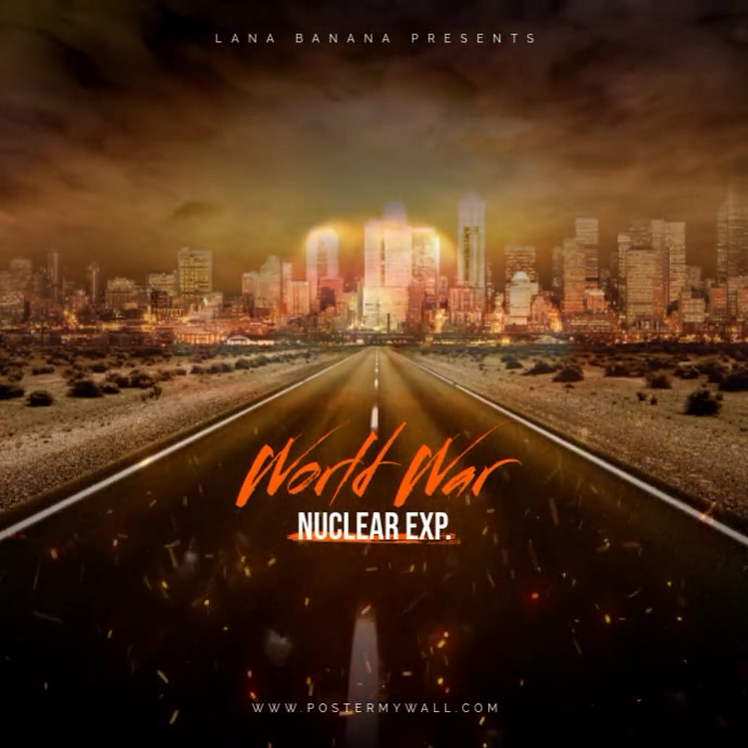 City Explosion World War Bomb Road Album Mixtape Cover Template ...