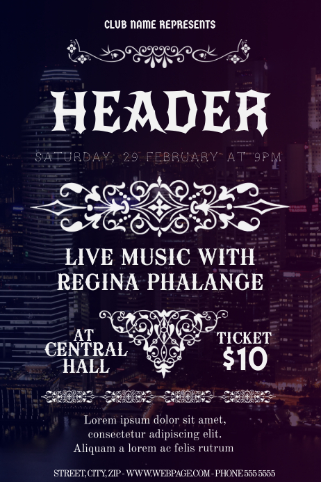 city lights concert event band party flyer template | PosterMyWall
