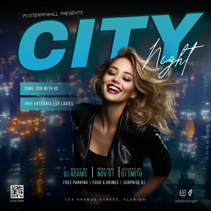 City night ad template for Instagram (1) | PosterMyWall