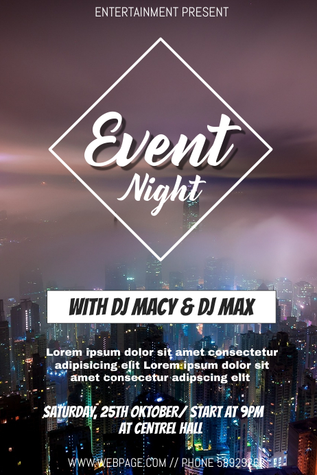 City night event flyer template | PosterMyWall
