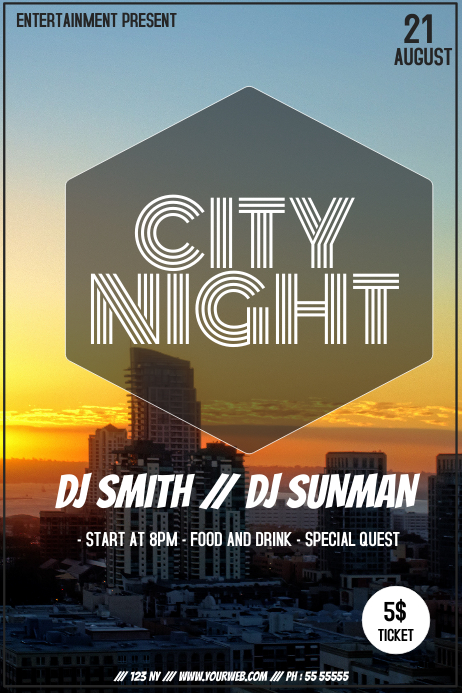 City night event party flyer template | PosterMyWall