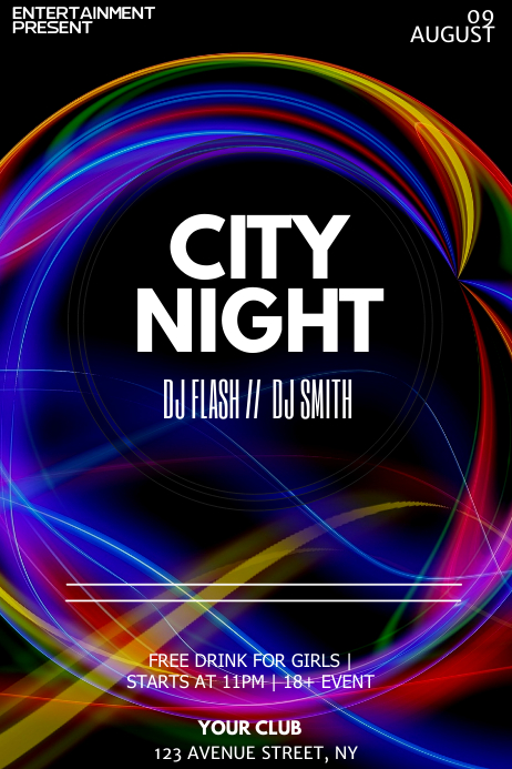 City night flyer template | PosterMyWall