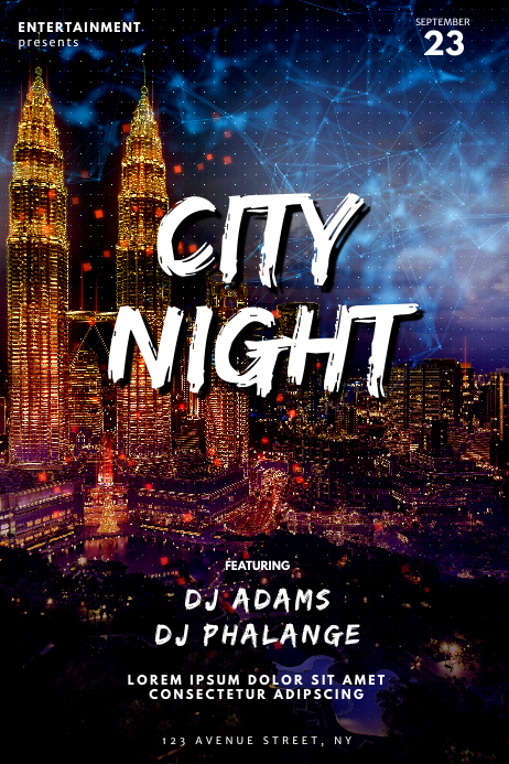 City Night Party Flyer Template | PosterMyWall