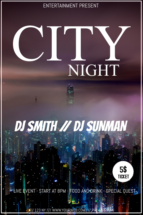 Copy of City night party video flyer template | PosterMyWall