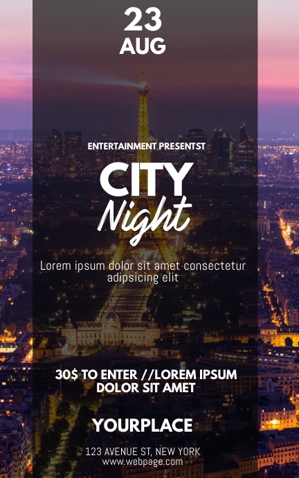 Copy of City Night Urban gold Flyer Template | PosterMyWall
